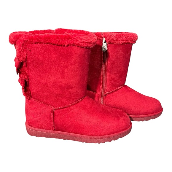 Jessica Cline | Shoes | Jessica Cline Red Midcalf Bow Accented Winter ...
